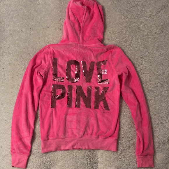 PINK Victoria's Secret | Tops | Hot Pink Victorias Secret Pink Zipup ...